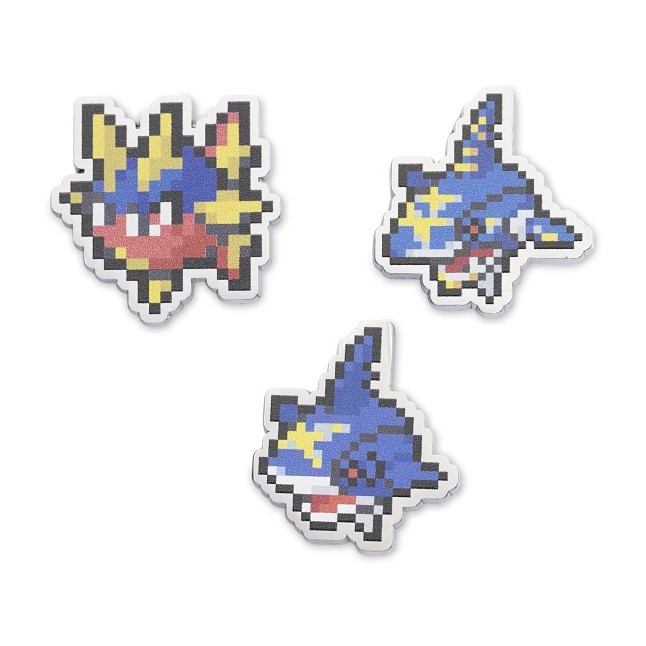 Carvanha, Sharpedo & Mega Sharpedo Pokémon Pixel Pins (3-Pack ...