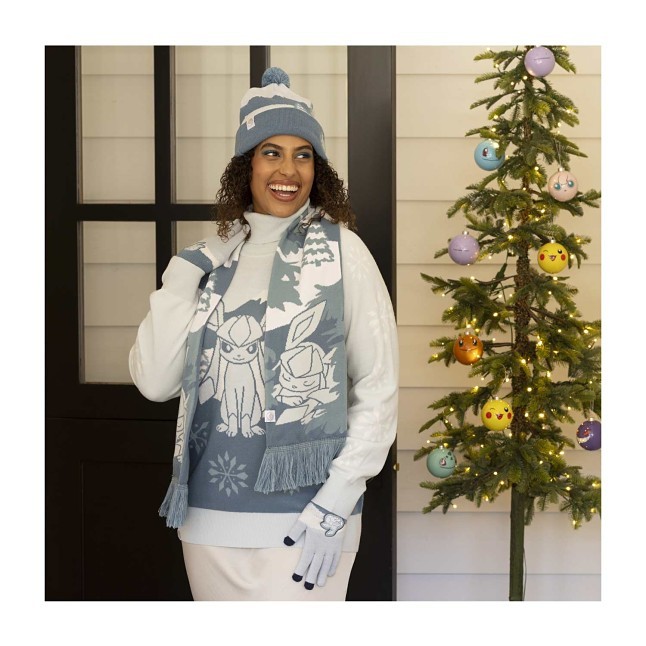 Glaceon Pokémon Holiday Blue Knit Scarf (One Size-Adult) | Pokémon ...