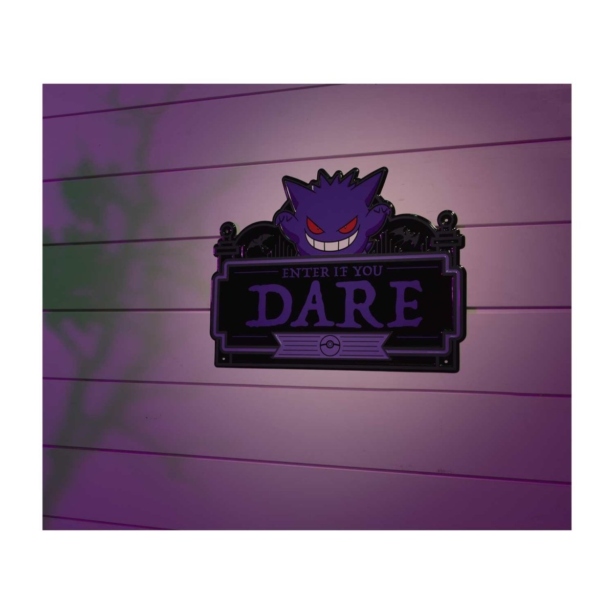 Gengar 'Enter if You Dare' Metal Sign | Pokémon Center Official Site