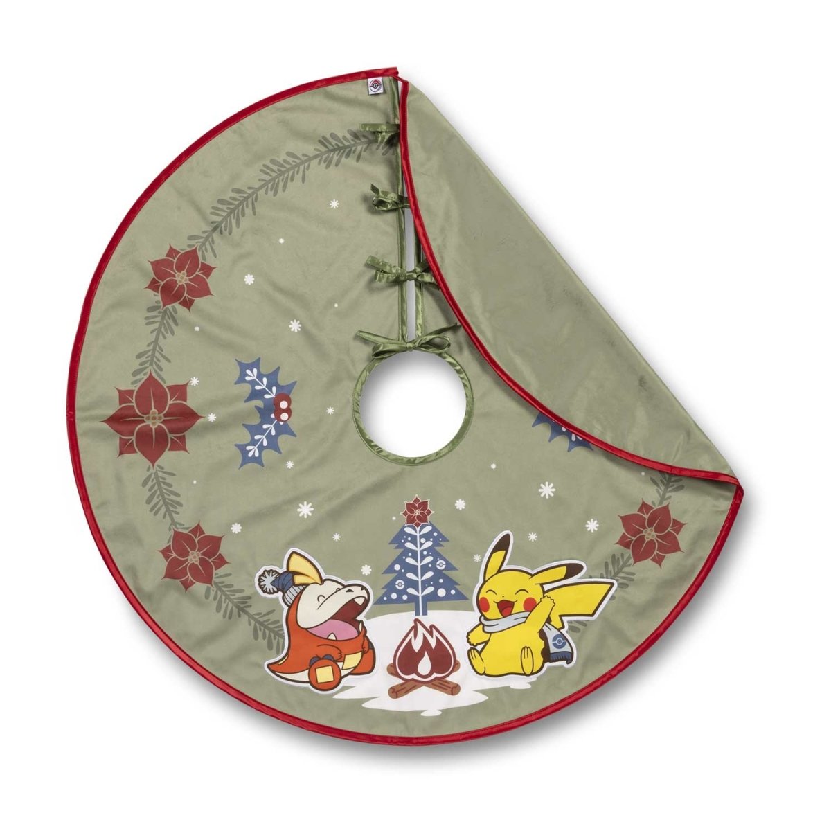 Pikachu & Fuecoco Pokémon Holiday Green Tree Skirt | Pokémon Center ...