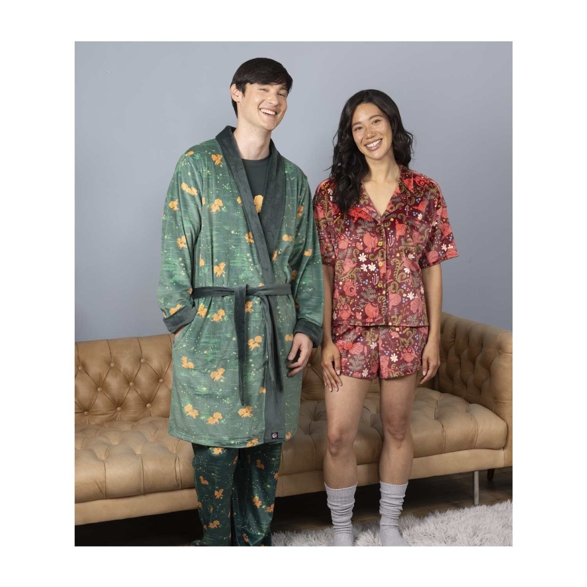 Friends & Foliage Pokémon Sleepwear Button-Up Shirt - Women | Pokémon ...