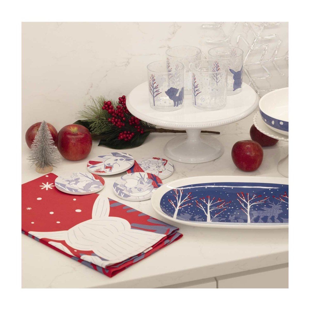 Pokémon Winter Woodland Coasters (4-Pack) | Pokémon Center Official Site