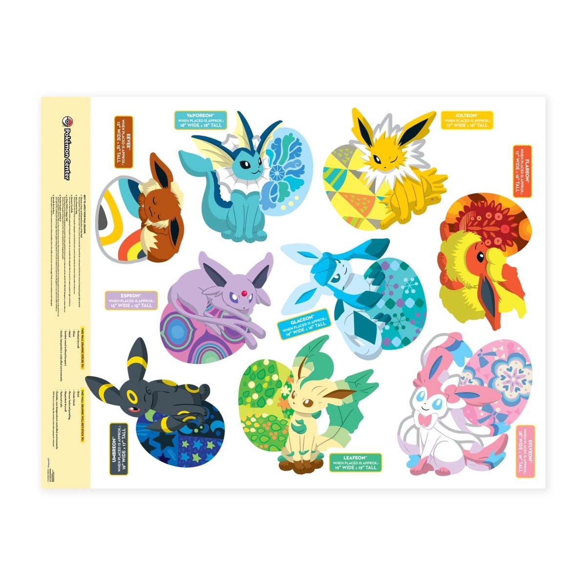 Eevee Essences Wall Graphics (Set of 9) | Pokémon Center Official Site