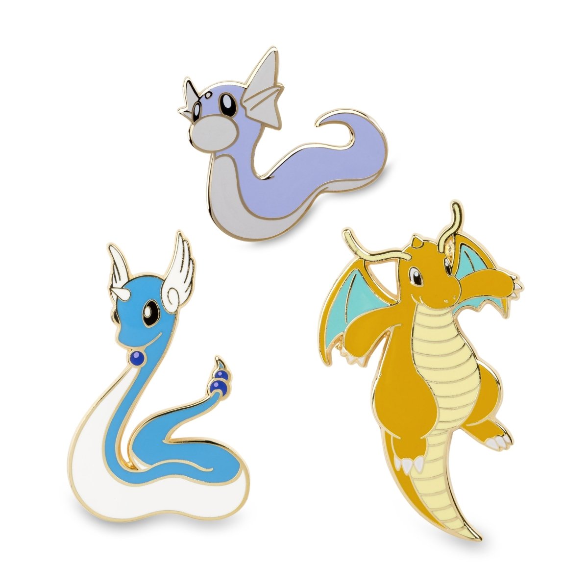 Dratini, Dragonair, & Dragonite Pokémon Pins (3-Pack) | Pokémon Center ...
