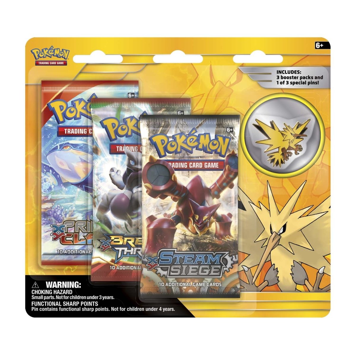 Pokémon TCG: 3 Booster Packs & Zapdos Collector's Pin | Pokémon Center ...