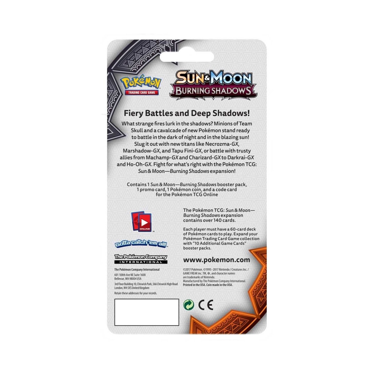 Pokémon TCG: Sun & Moon-Burning Shadows Booster Pack, Coin & Jangmo-o ...