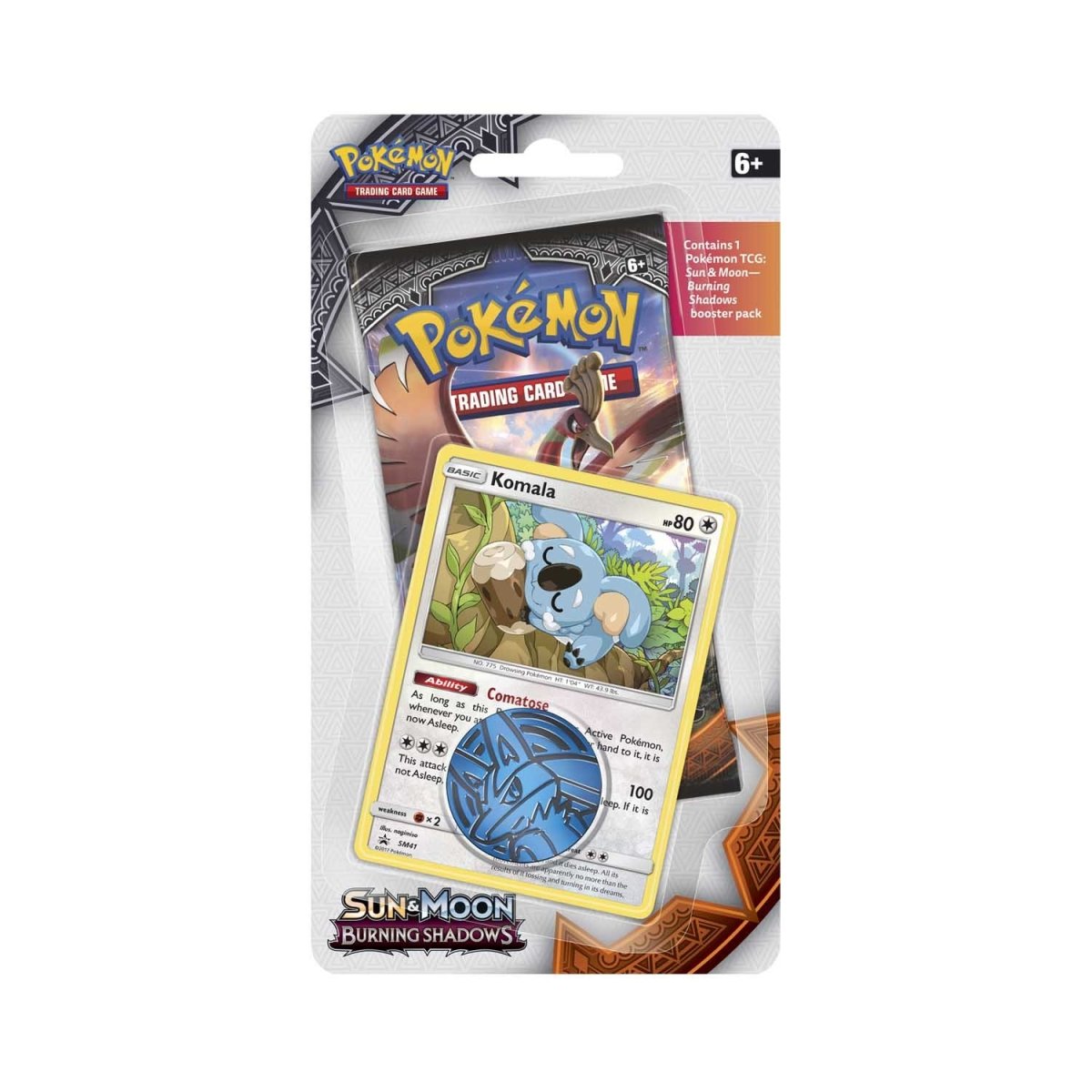Pokémon TCG: Sun & Moon-Burning Shadows Booster Pack, Coin & Komala ...