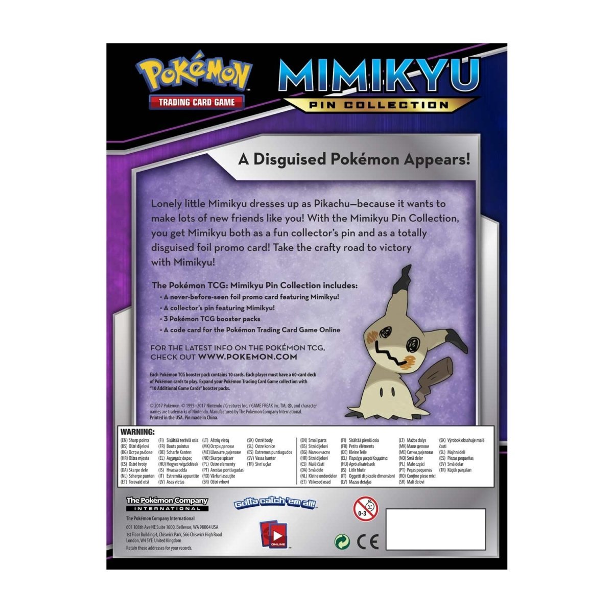 Pokémon TCG: Mimikyu Pin Collection | Pokémon Center Official Site