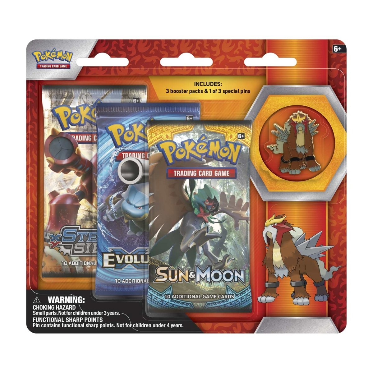 Pokémon TCG: 3 Booster Packs & Entei Collector's Pin | Pokémon Center ...