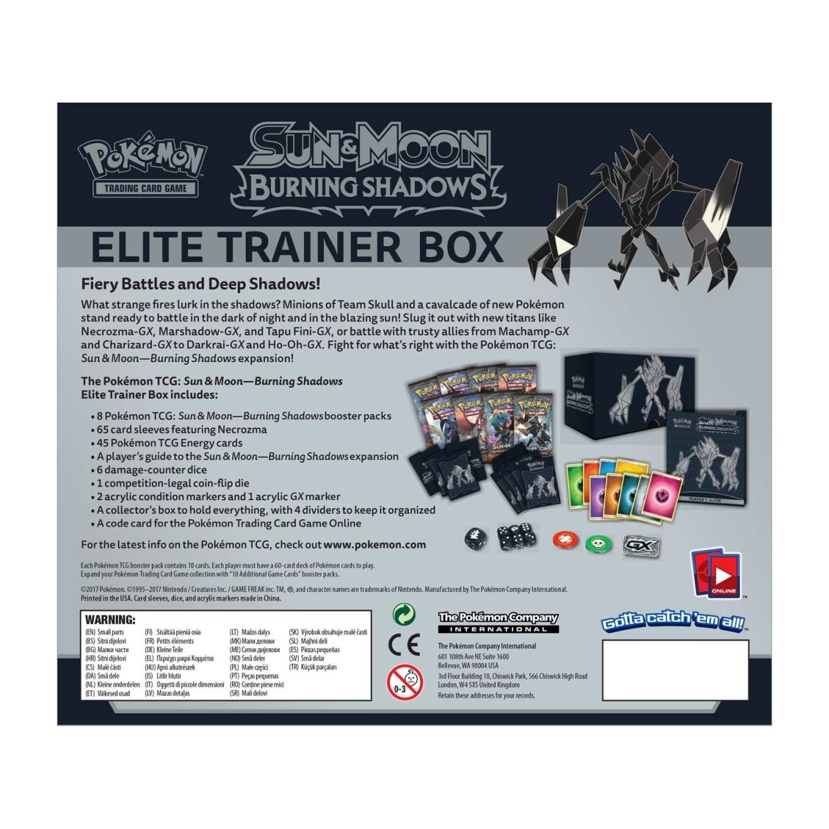 Pokémon TCG: Sun & Moon-Burning Shadows Elite Trainer Box | Pokémon ...