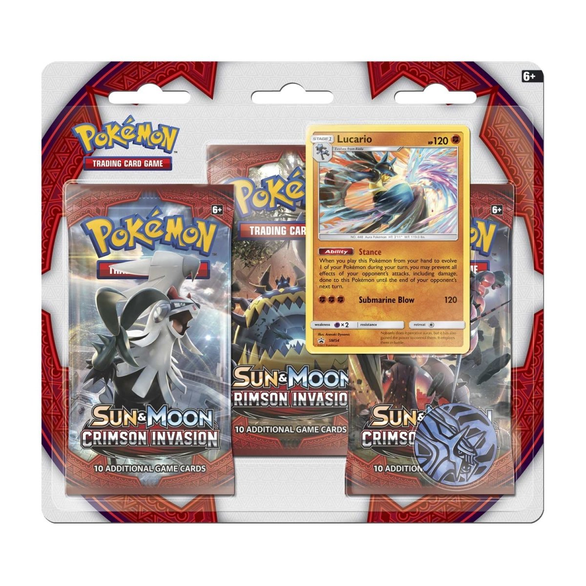 Pokémon TCG: Sun & Moon-Crimson Invasion 3 Booster Packs, Coin ...