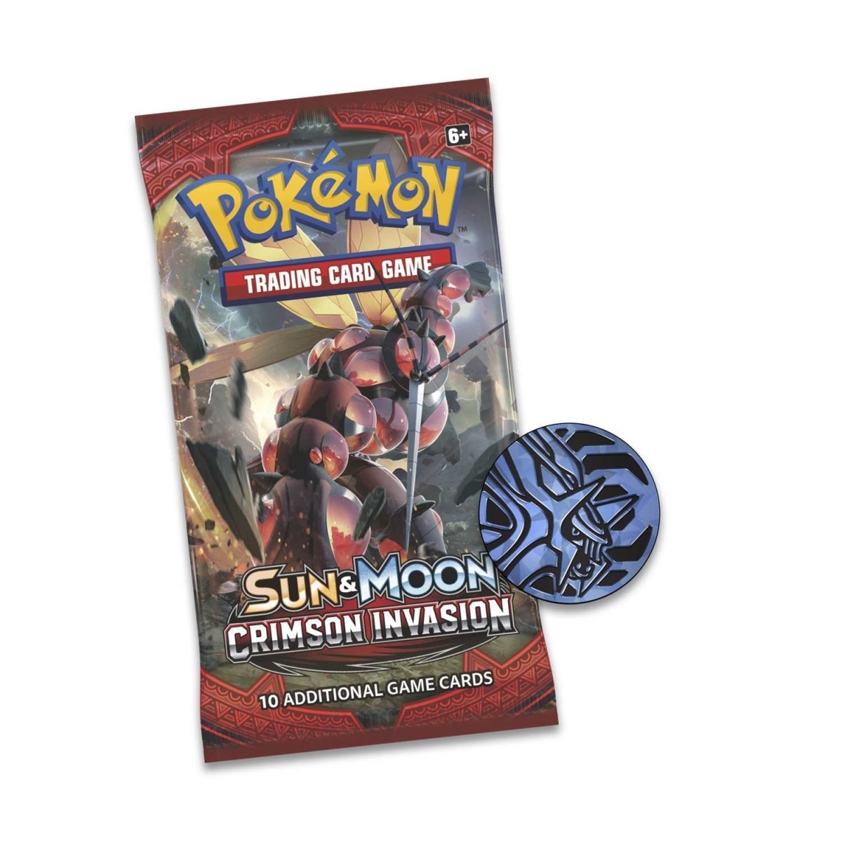Pokémon TCG: Sun & Moon-Crimson Invasion 3 Booster Packs, Coin ...