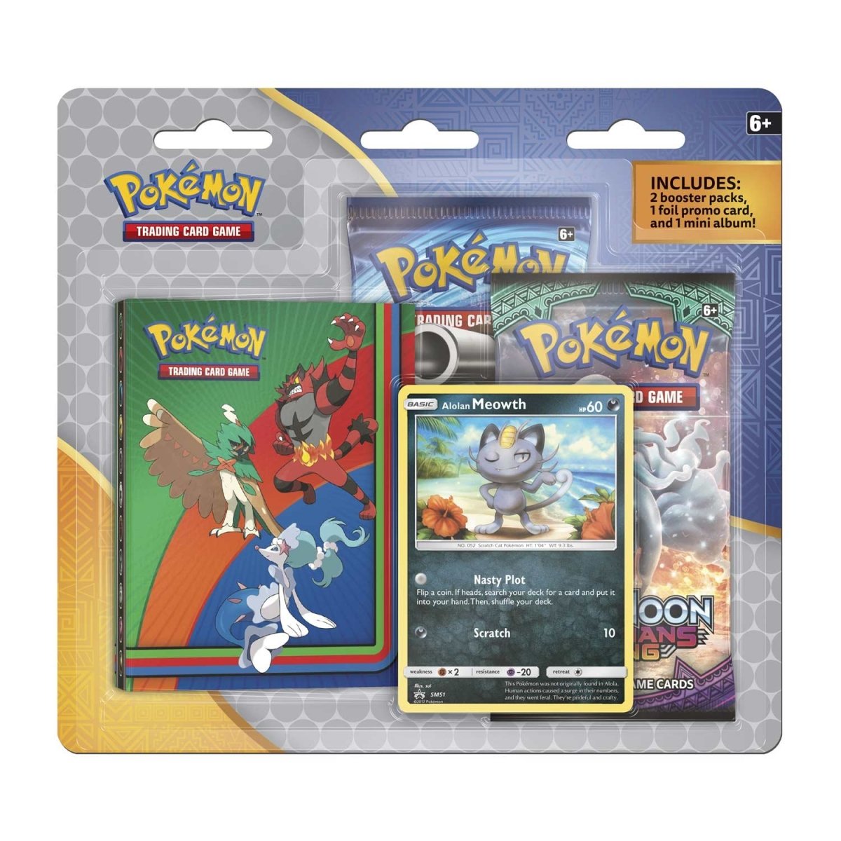 Pokémon TCG: 2 Booster Packs, Collector's Album & Alolan Meowth Promo ...