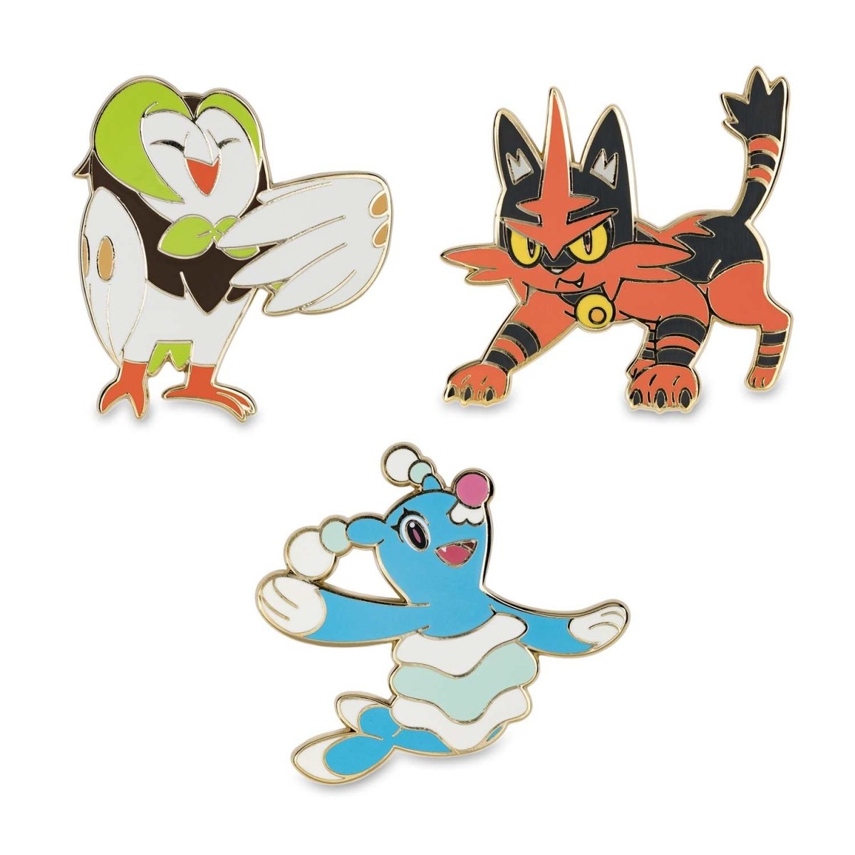 Dartrix, Torracat & Brionne Pokémon Pins (3-Pack) | Pokémon Center ...