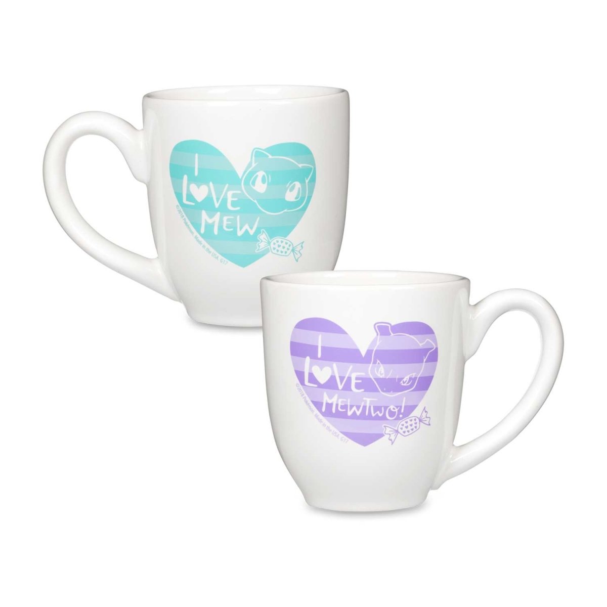 Mewtwo & Mew Pokémon Valentine 16 oz. Mugs (2-Pack) | Pokémon Center ...