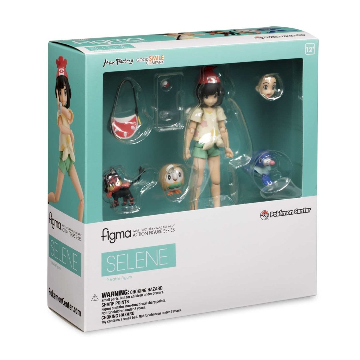 figma Selene Action Figure with Rowlet, Litten, Popplio & Rotom Dex ...