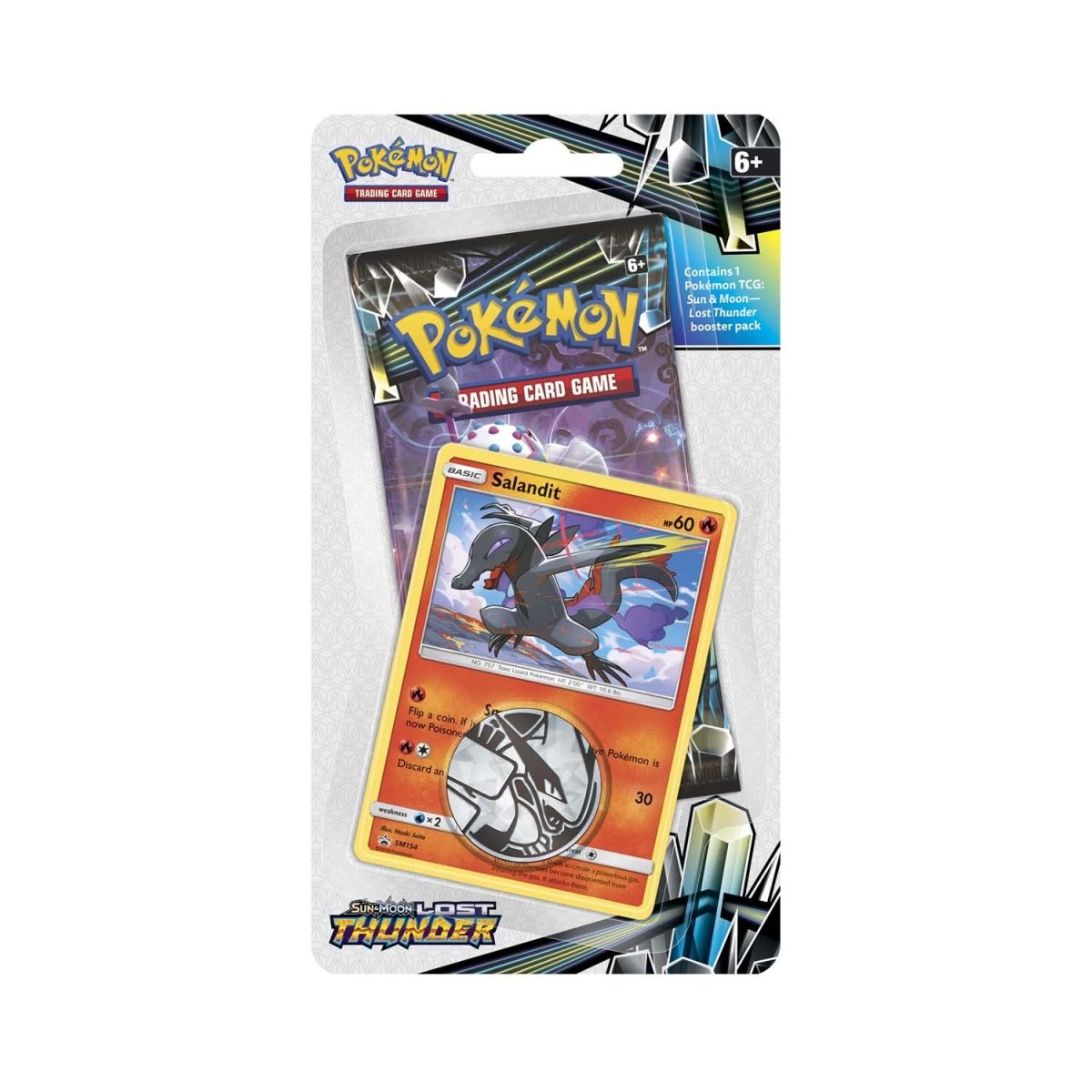 Pokémon TCG: Sun & Moon-Lost Thunder Booster Pack, Coin & Salandit ...