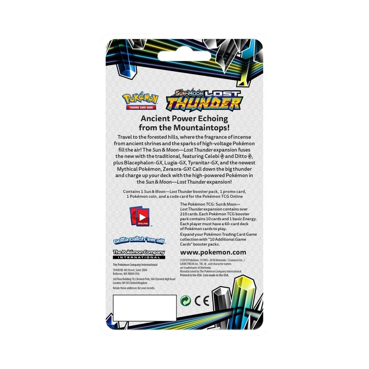Pokémon TCG: Sun & Moon-Lost Thunder Booster Pack, Coin & Salandit ...