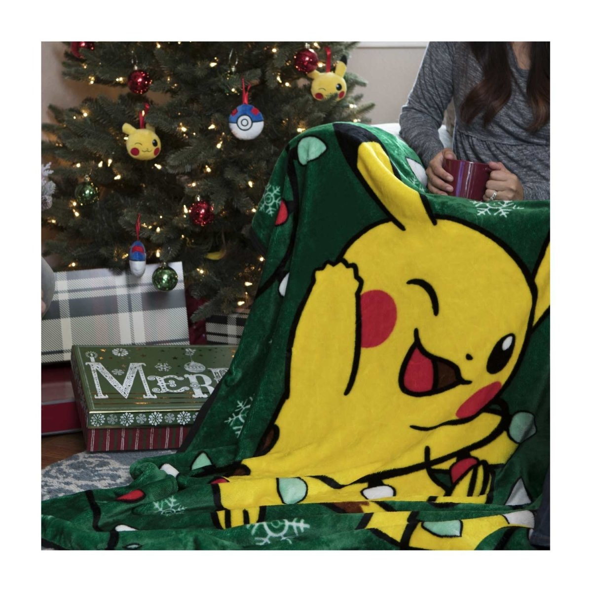 Pikachu Holiday Tangled Lights Fleece Throw - 50 In. by 60 In ...