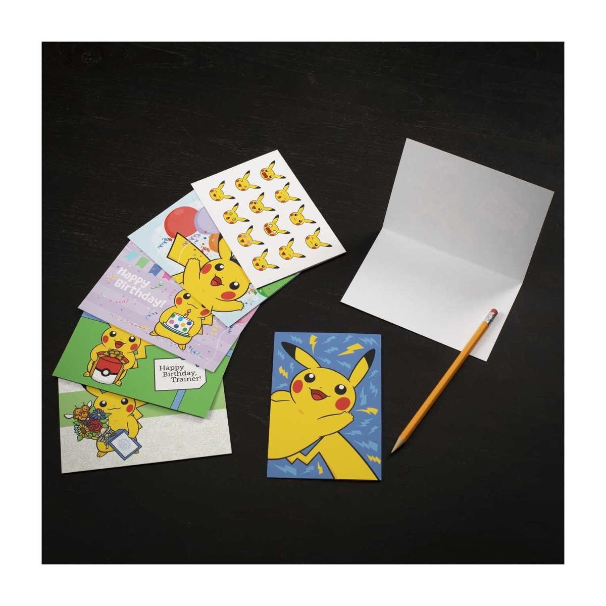 Pikachu Greeting Card Set (6 Birthday, 2 Thank You & 4 Blank Cards with ...