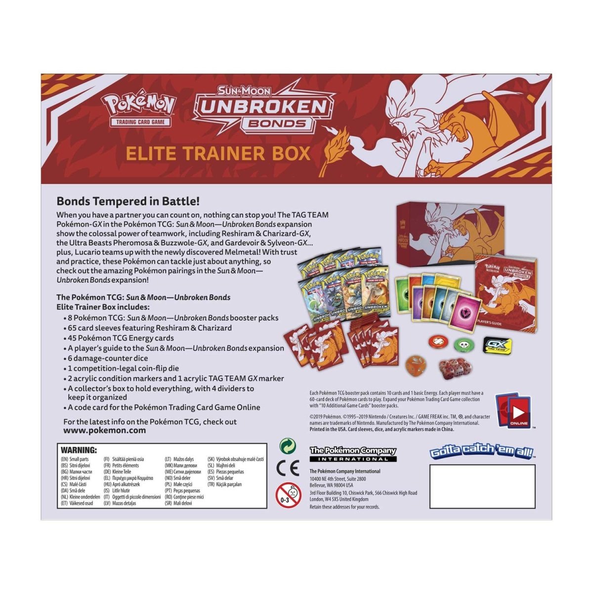 Pokémon TCG: Sun & Moon-Unbroken Bonds Elite Trainer Box | Pokémon ...