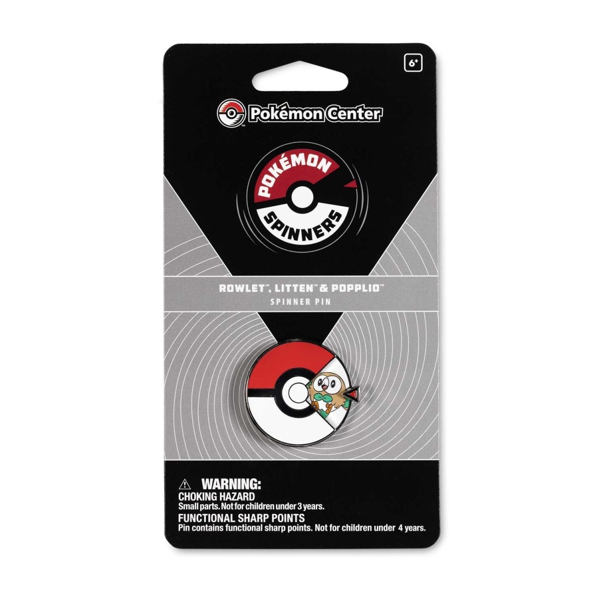 Rowlet, Litten & Popplio Pokémon Spinner Pin | Pokémon Center Official Site