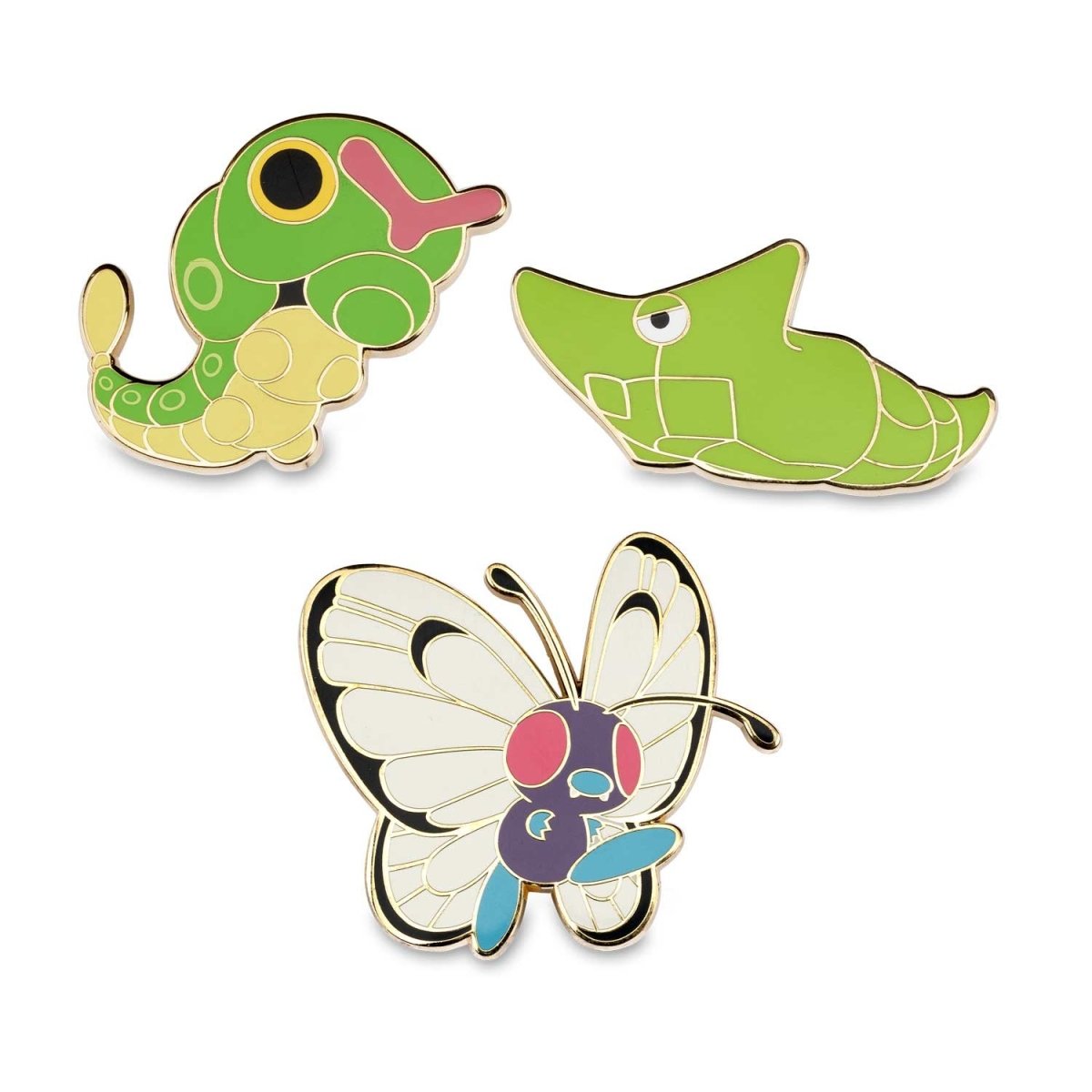 Caterpie, Metapod & Butterfree Pokémon Pins (3-Pack) | Pokémon Center ...