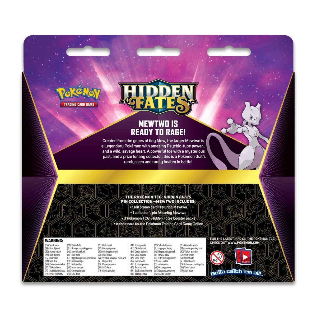 Pokémon TCG: Hidden Fates Pin Collection (Mewtwo) | Pokémon Center ...