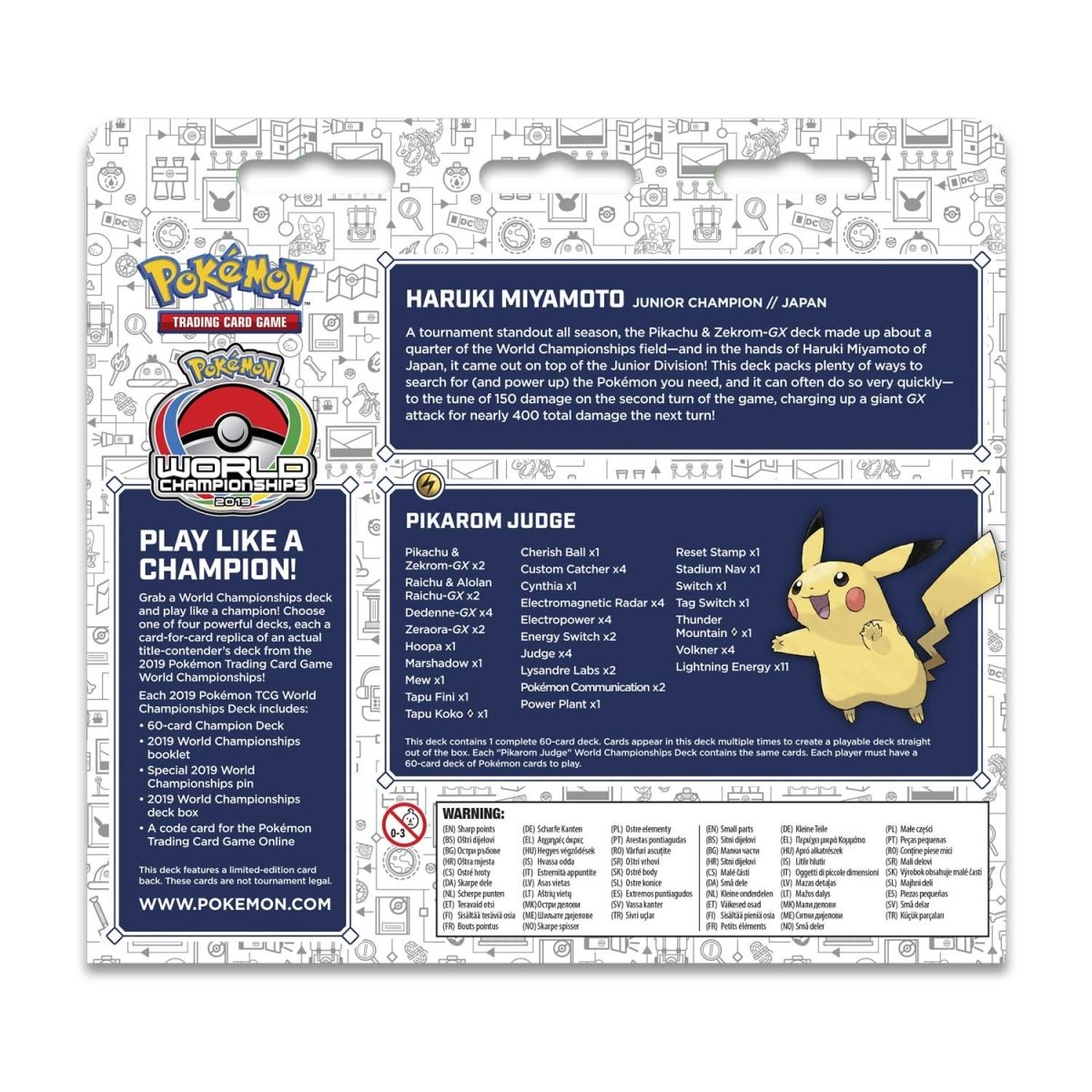 Pokémon TCG: 2019 World Championships Deck (Haruki Miyamoto, Pikarom Judge) | Pokémon Center ...