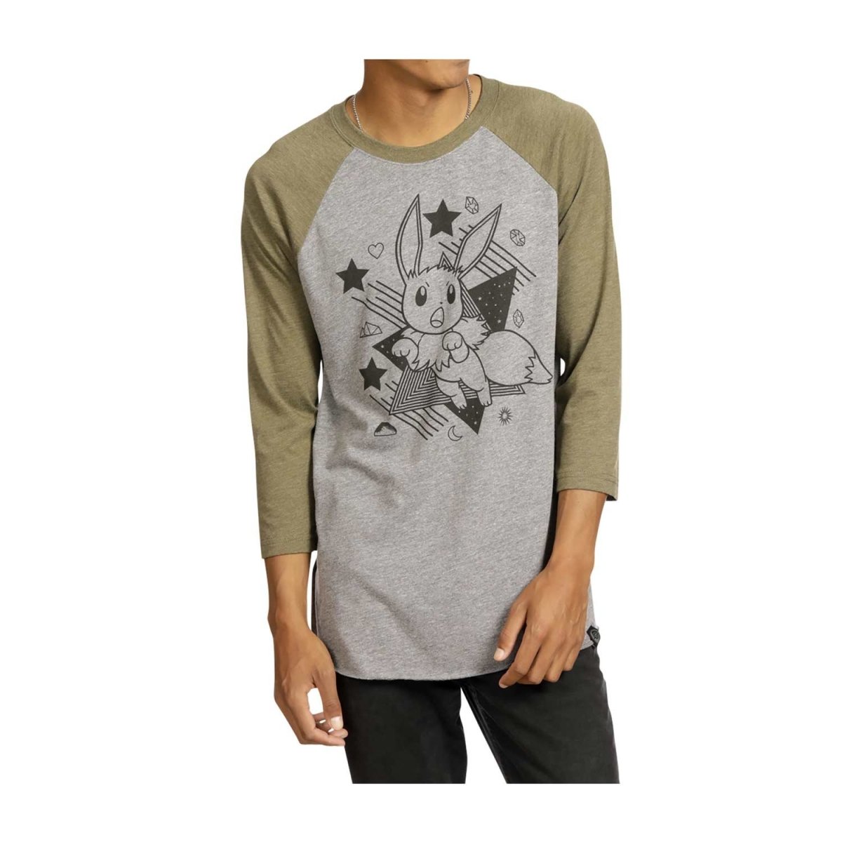 Eevee Can't Wait Sage Green Raglan Shirt - Adult | Pokémon Center ...