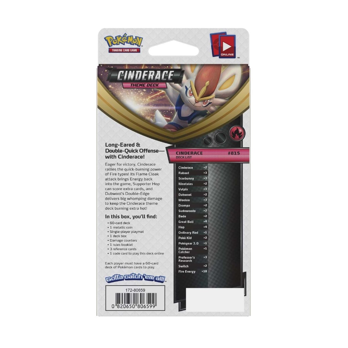 Pokémon TCG: Sword & Shield Cinderace Theme Deck | Pokémon Center ...