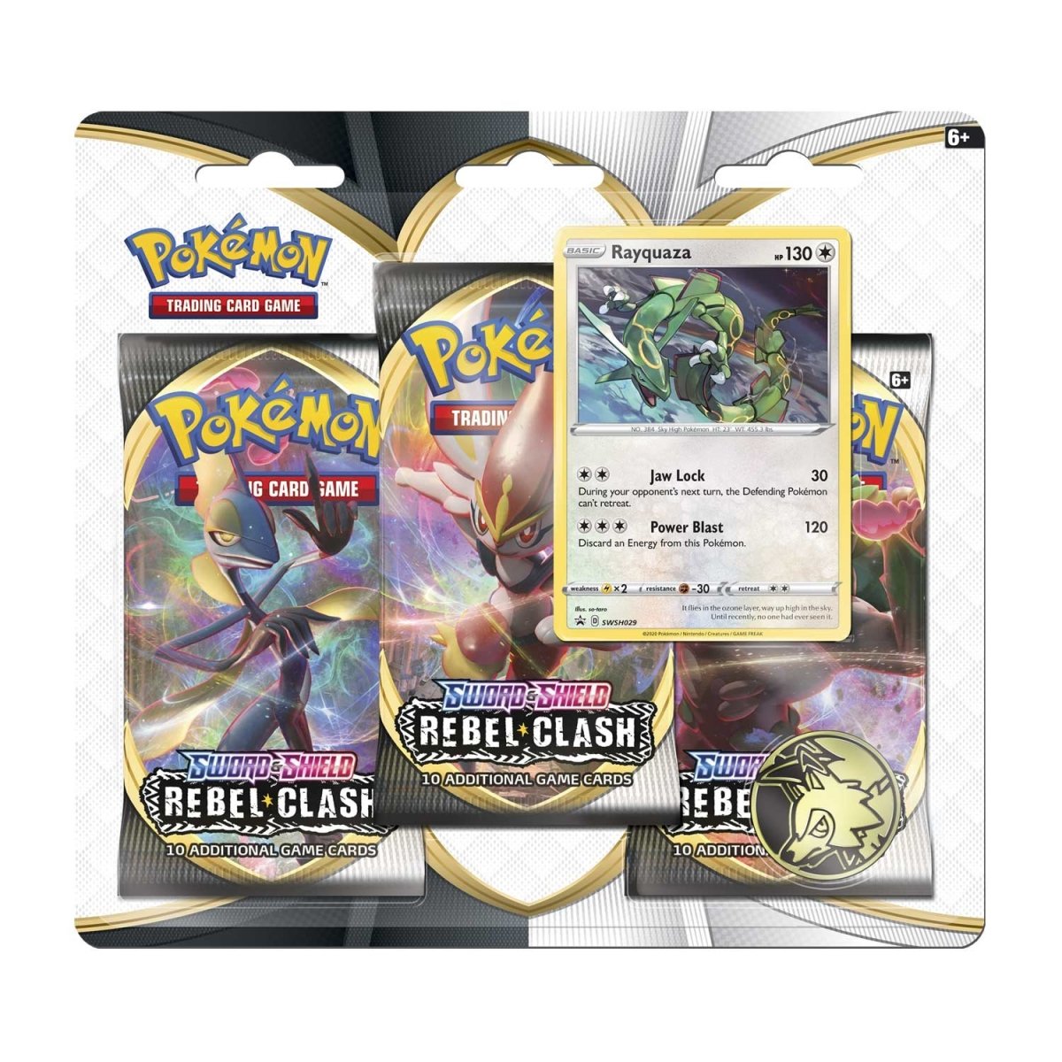 Pokémon TCG: Sword & Shield-Rebel Clash 3 Booster Packs, Coin ...