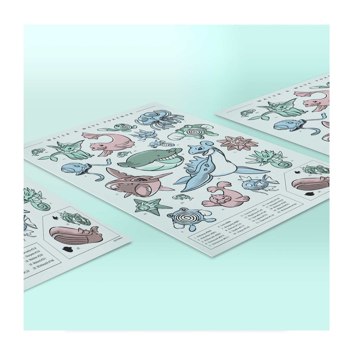 Pokémon of the Waves & Waters Art Print | Pokémon Center Official Site