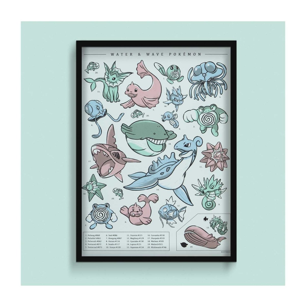 Pokémon of the Waves & Waters Art Print | Pokémon Center Official Site