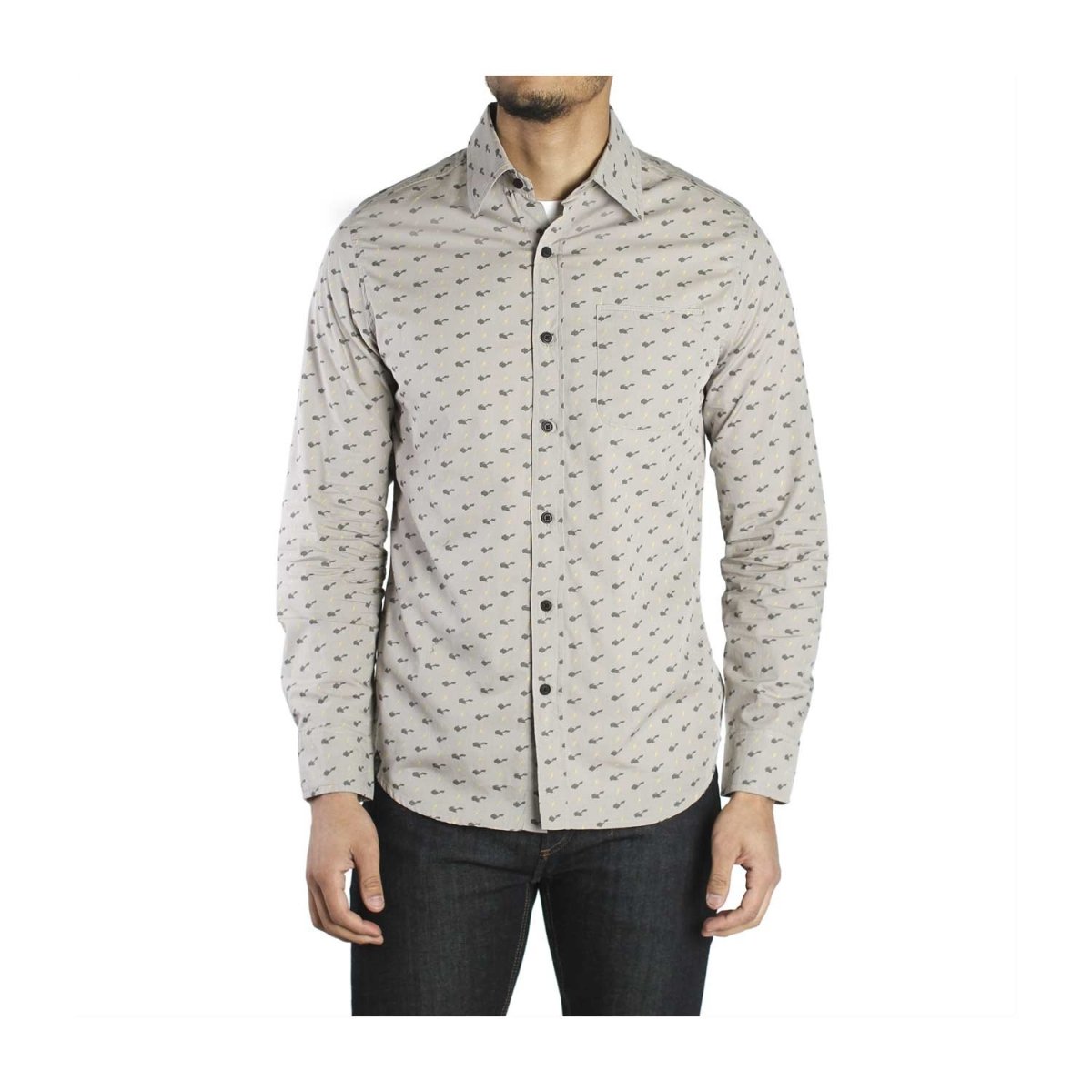 Pikachu Classics Charge Gray Fitted Dress Shirt - Men | Pokémon Center ...