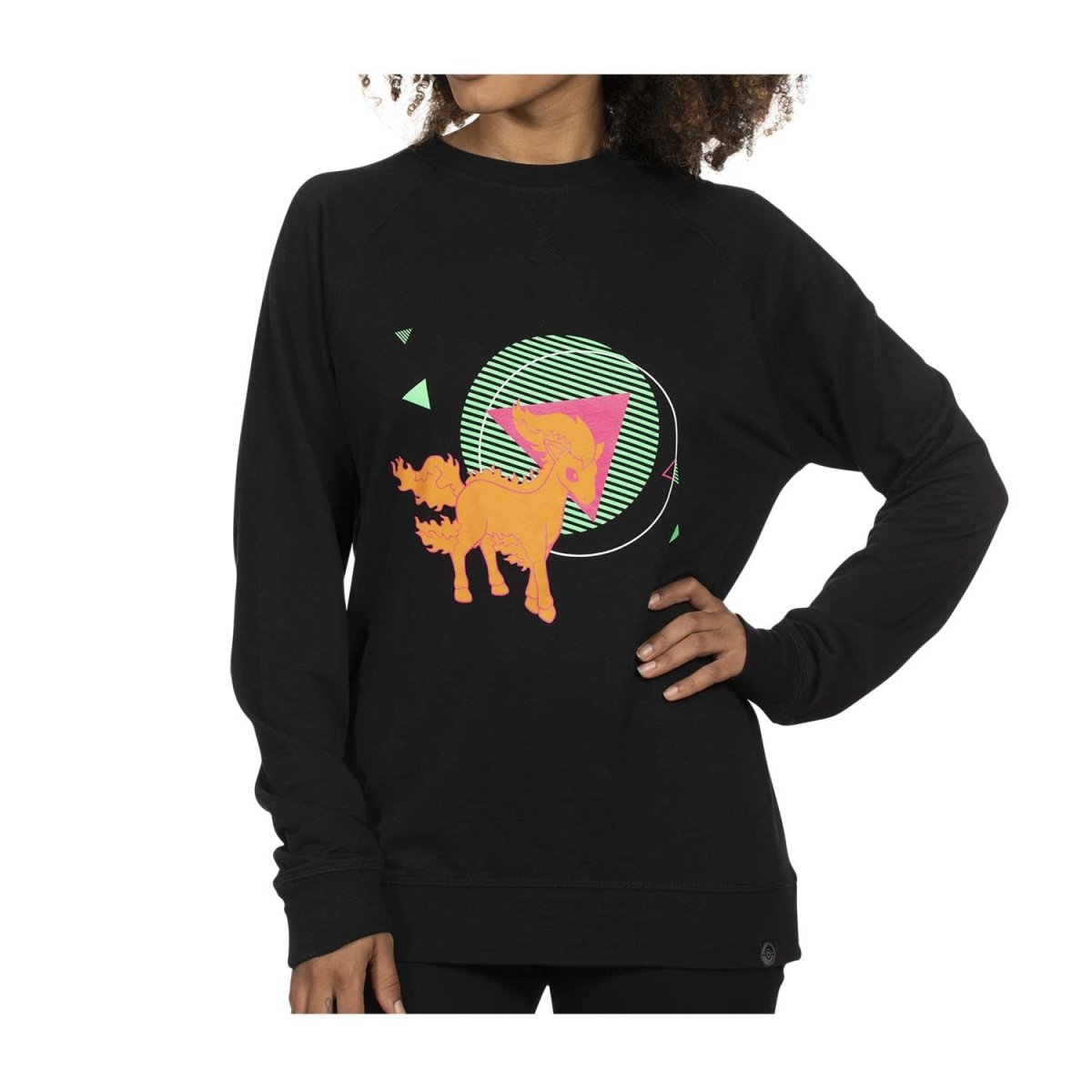 Ponyta Black Crew Neck Sweatshirt - Adult | Pokémon Center Official Site