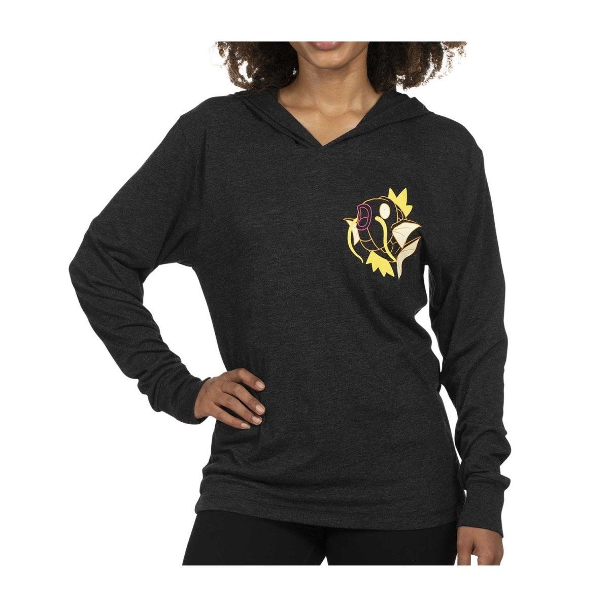 Magikarp Heather Black Hooded Long-Sleeve Shirt - Adult | Pokémon ...