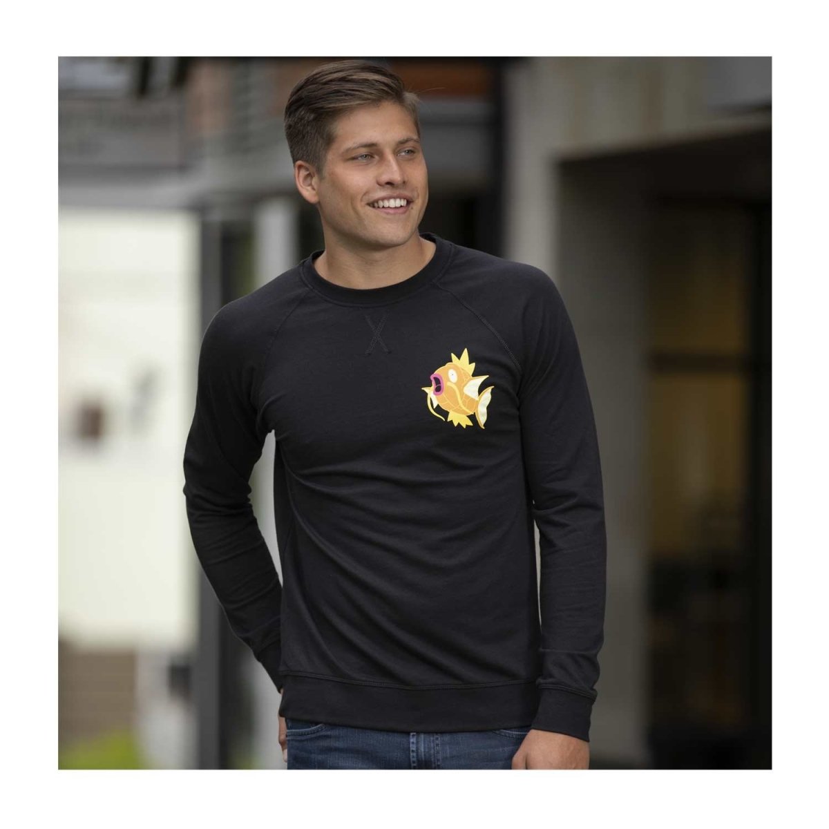 Magikarp Black Crew Neck Sweatshirt - Adult | Pokémon Center Official Site