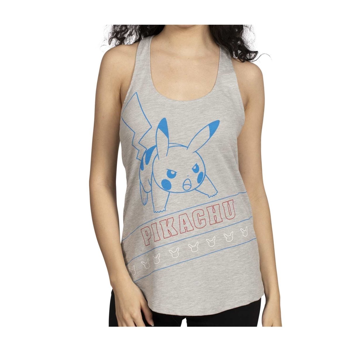Pikachu Pokémon Sports Heather Gray Fitted Racerback Tank Top - Women ...