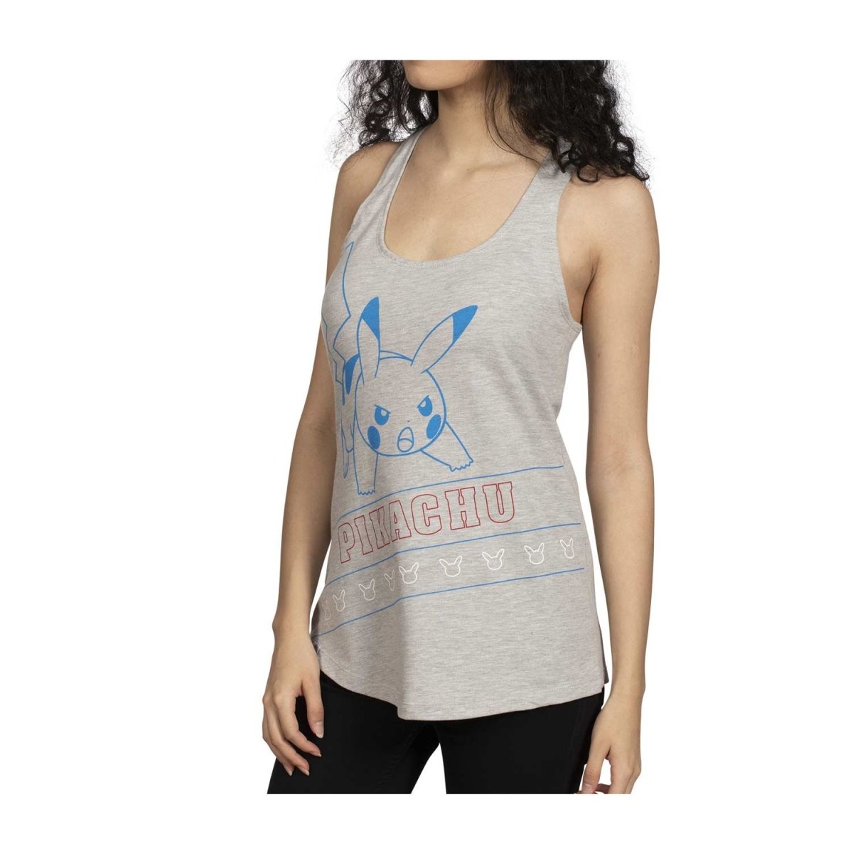 Pikachu Pokémon Sports Heather Gray Fitted Racerback Tank Top - Women ...