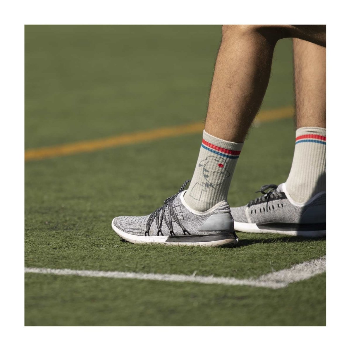 Running Pikachu Pokémon Sports Gray Athletic Socks (One Size-Adult ...