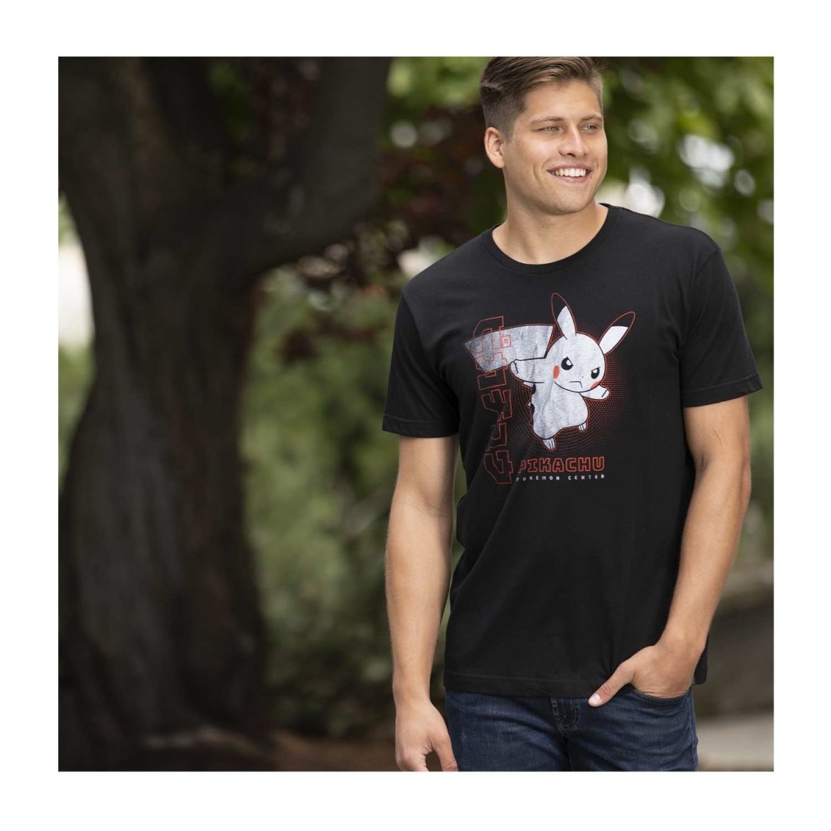 Pikachu Red & Black Relaxed Fit Crew Neck T-Shirt - Adult | Pokémon ...