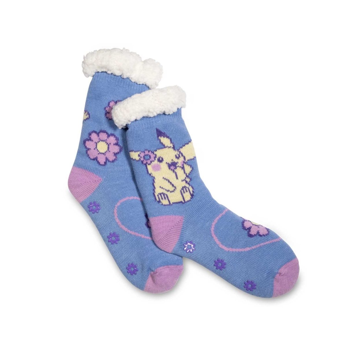 Pikachu & Mew Admiration Blue Fleece Socks (One Size-Adult) | Pokémon ...