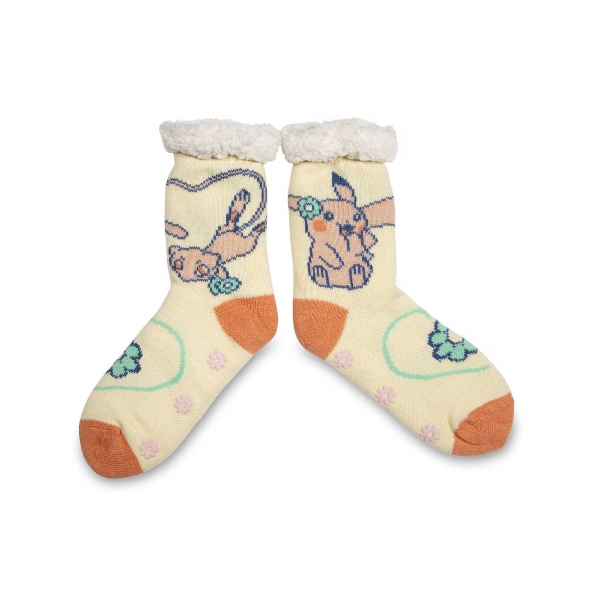Pikachu & Mew Admiration Yellow Fleece Socks (One Size-Adult) | Pokémon ...