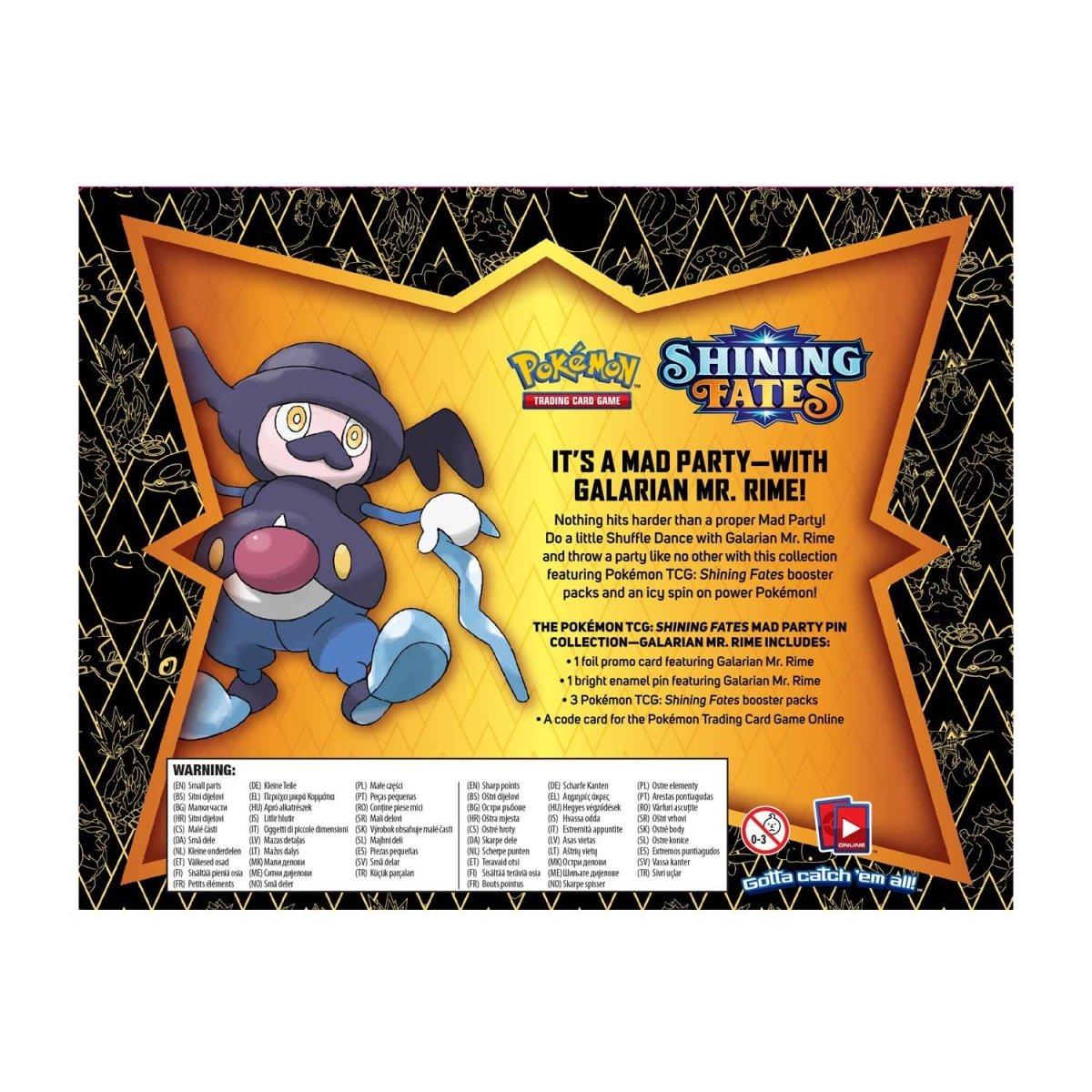 Pokémon TCG: Shining Fates Mad Party Pin Collection (Galarian Mr. Rime ...