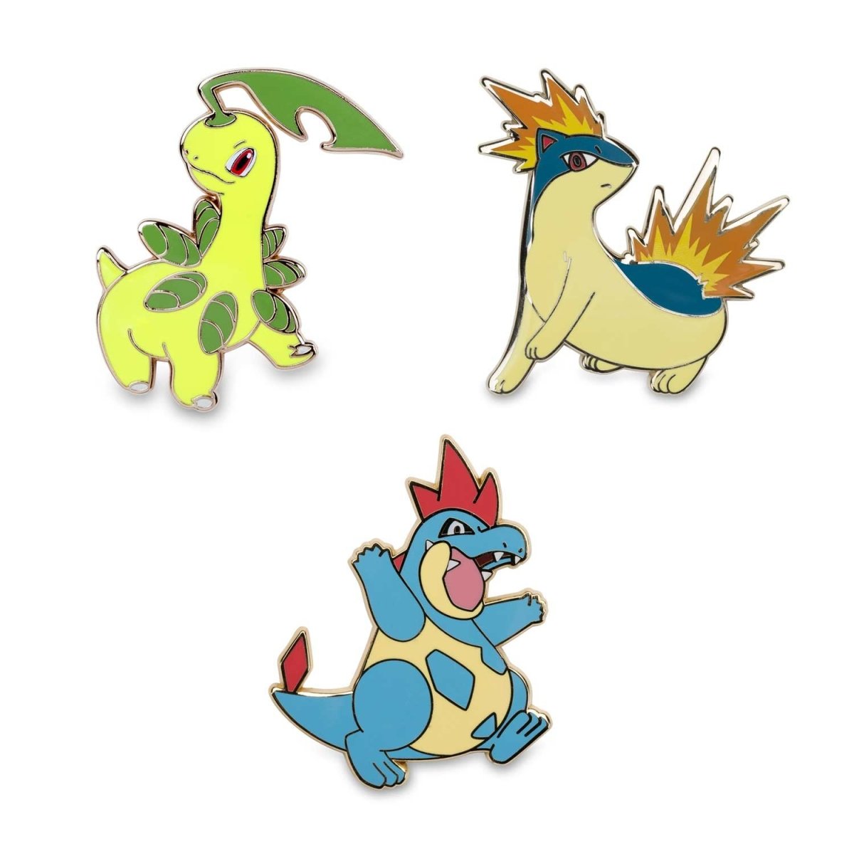 Bayleef, Quilava & Croconaw Pokémon Pins (3-Pack) | Pokémon Center ...