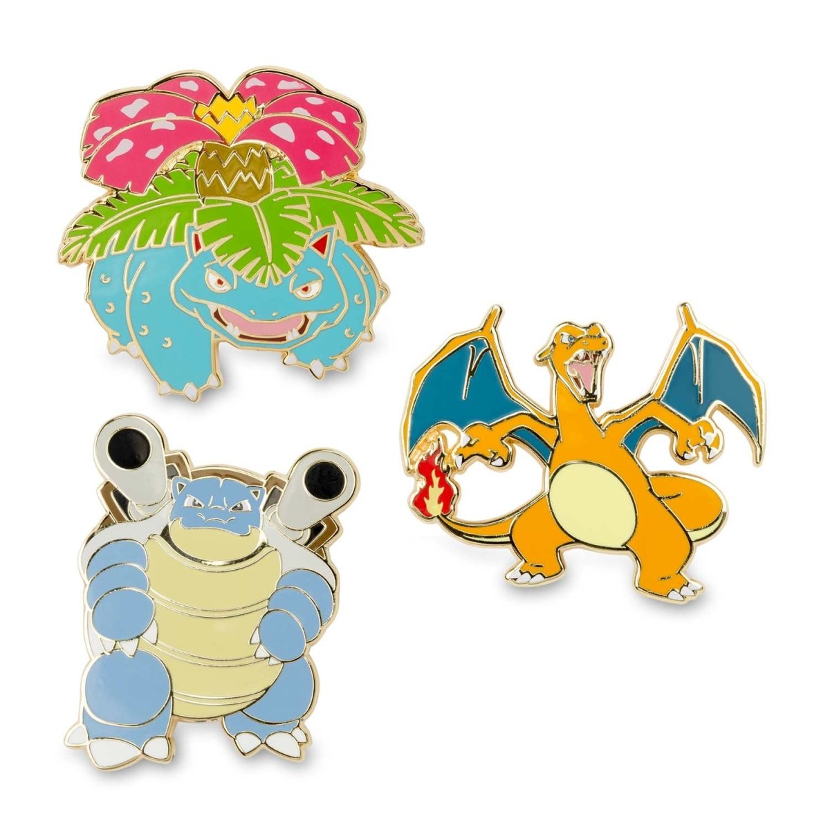 Venusaur, Charizard & Blastoise Pokémon Pins (3-Pack) | Pokémon Center ...