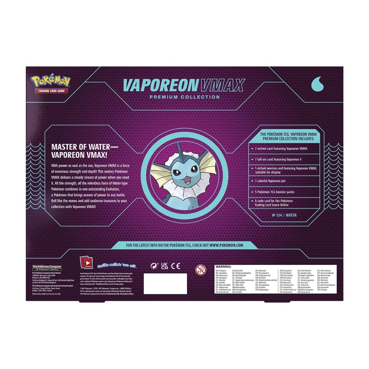 Pokémon TCG: Vaporeon VMAX Premium Collection | Pokémon Center UK ...