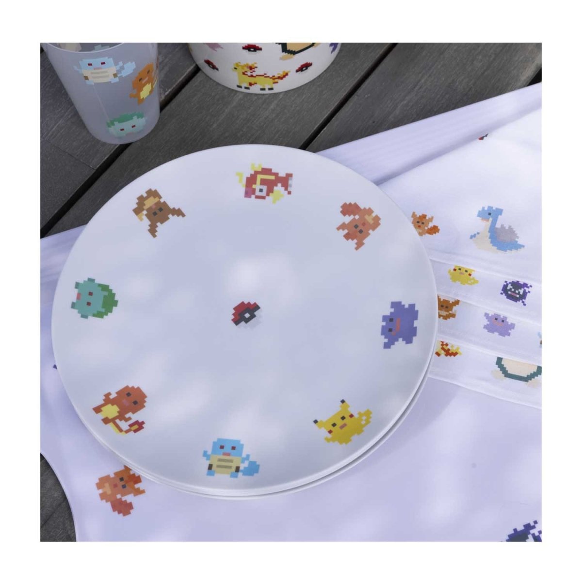 Pokémon Block Art Party Plates (4-Pack) | Pokémon Center Official Site