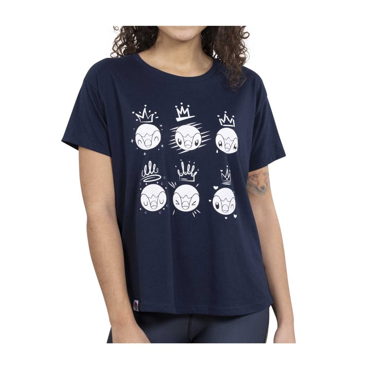 Pokémon Mood Collection: Piplup Navy Flow Crew Neck T-Shirt - Women ...
